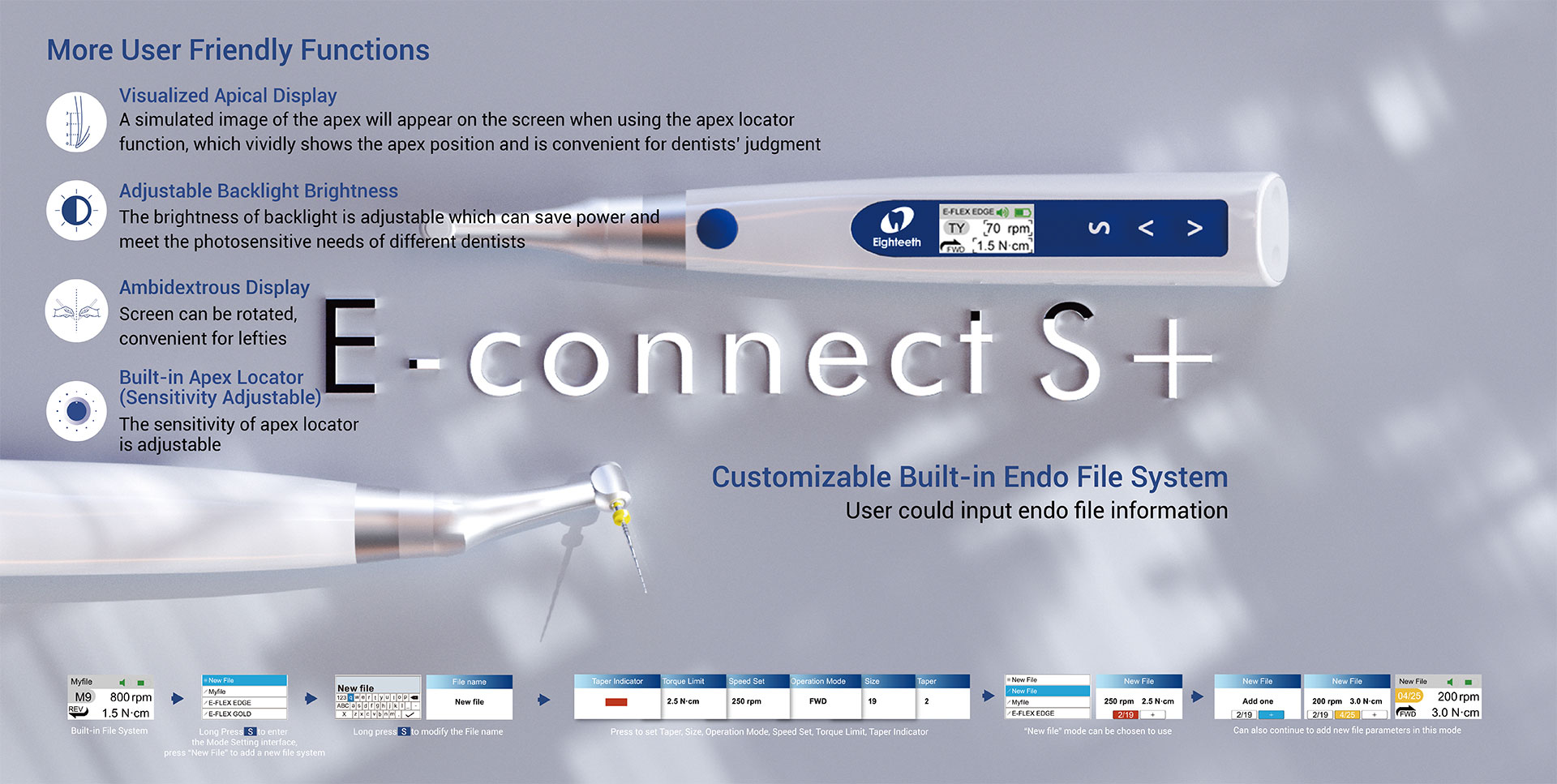 Endo Motor E-Connect S+ - Dental Avenue Materiale stomatologice